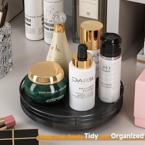 Branded | Bath | 9 Oak Bathroom Vanity Tray Turntable For Perfume ...